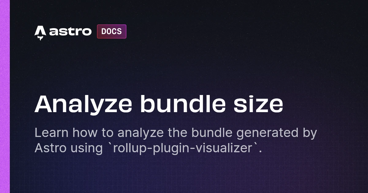 Analyze bundle size | Docs