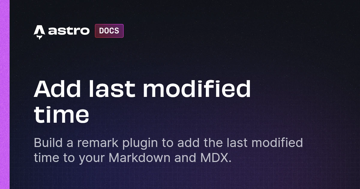 Add last modified time | Docs