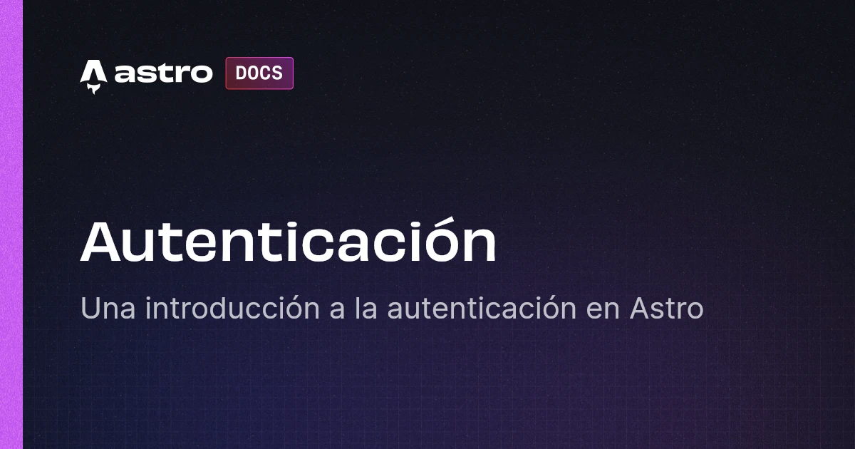 Autenticación | Docs