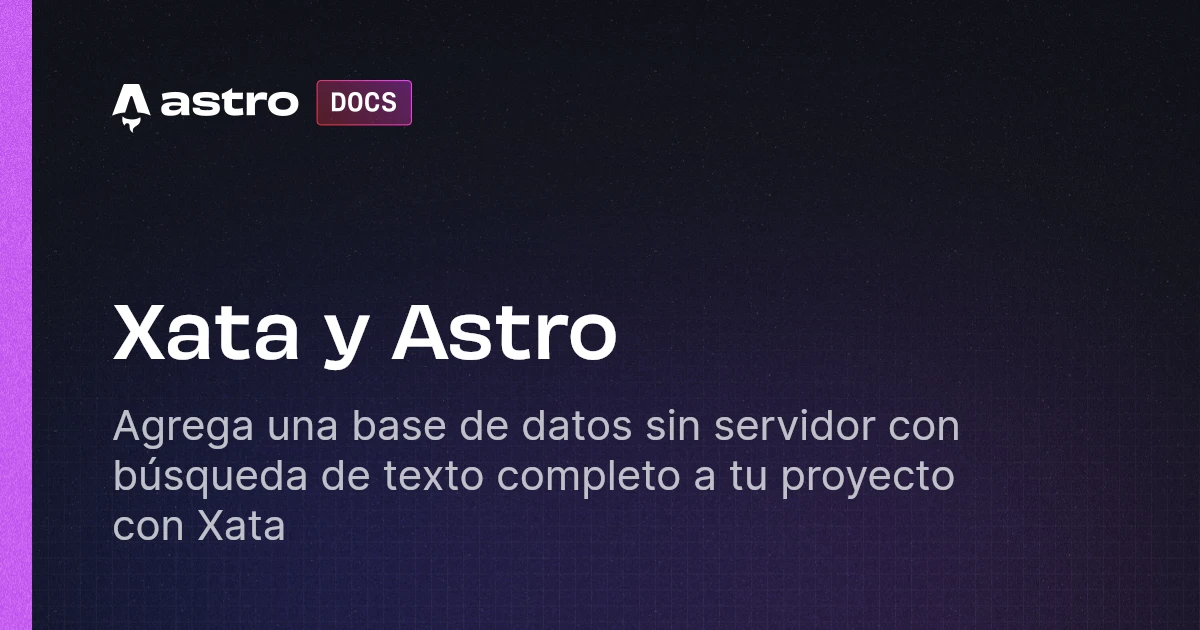 Xata y Astro | Docs