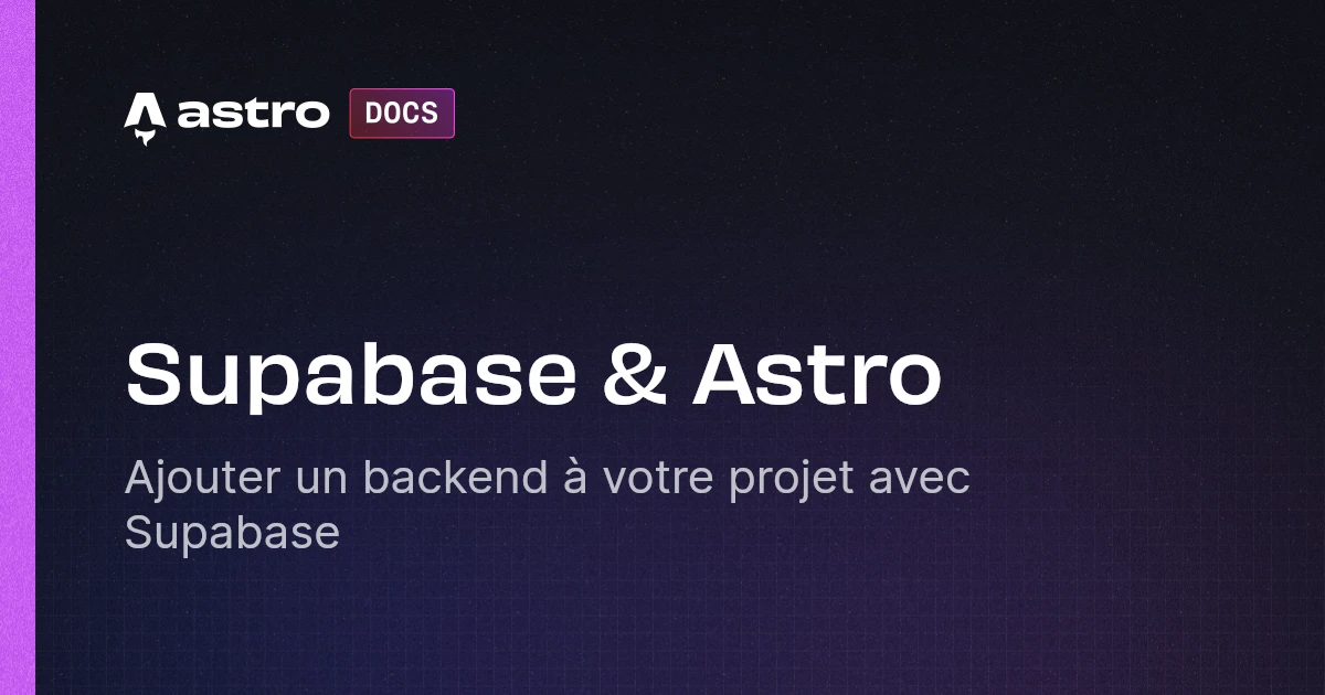 Supabase & Astro | Docs