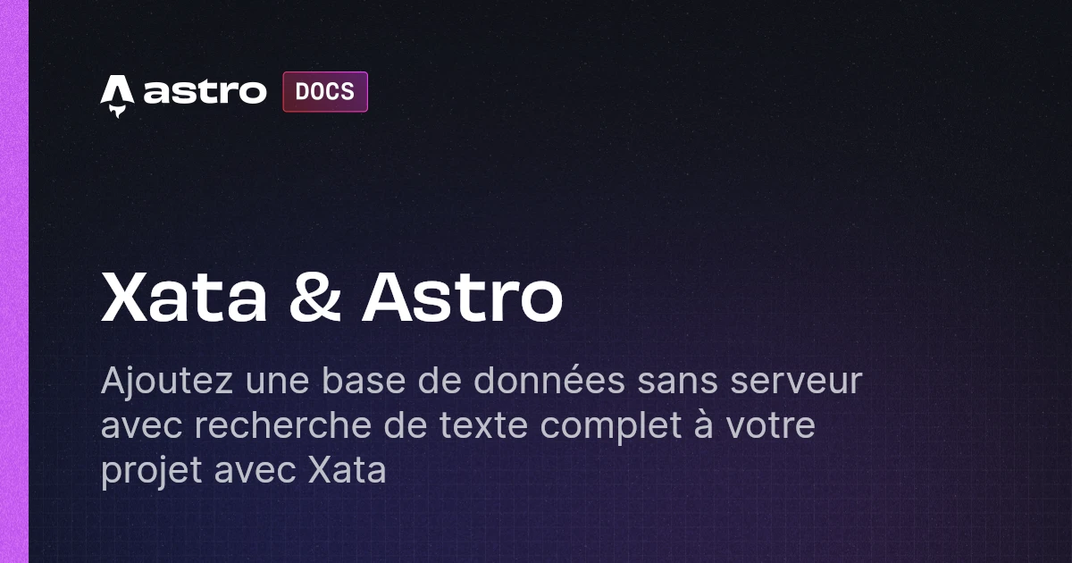 Xata And Astro Docs