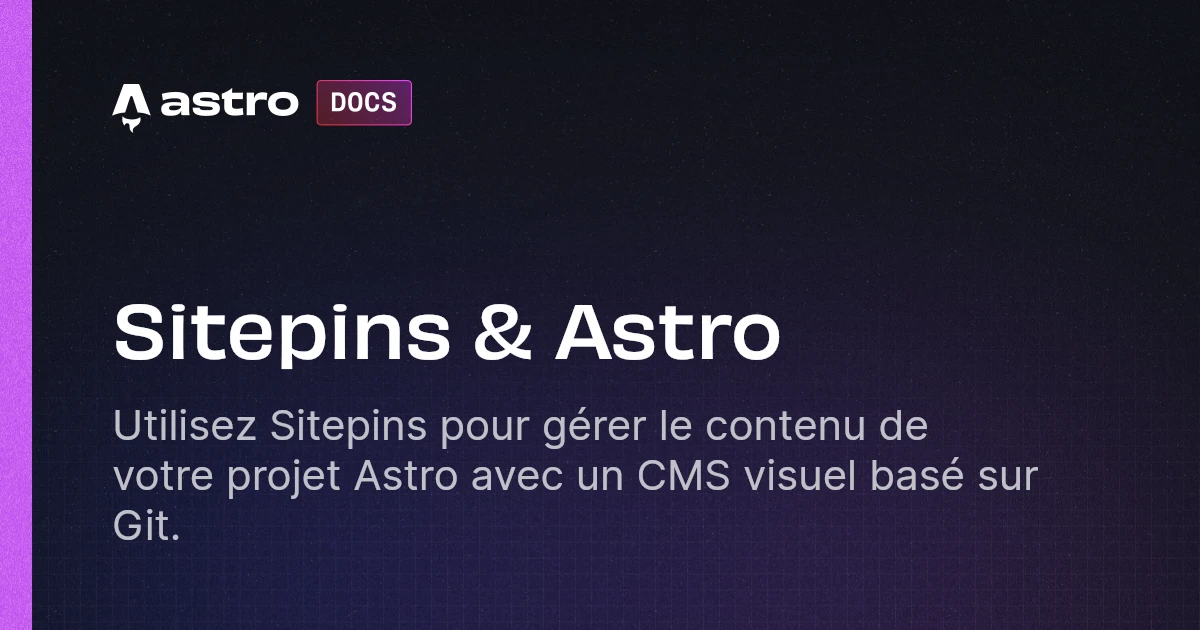 Sitepins & Astro | Docs
