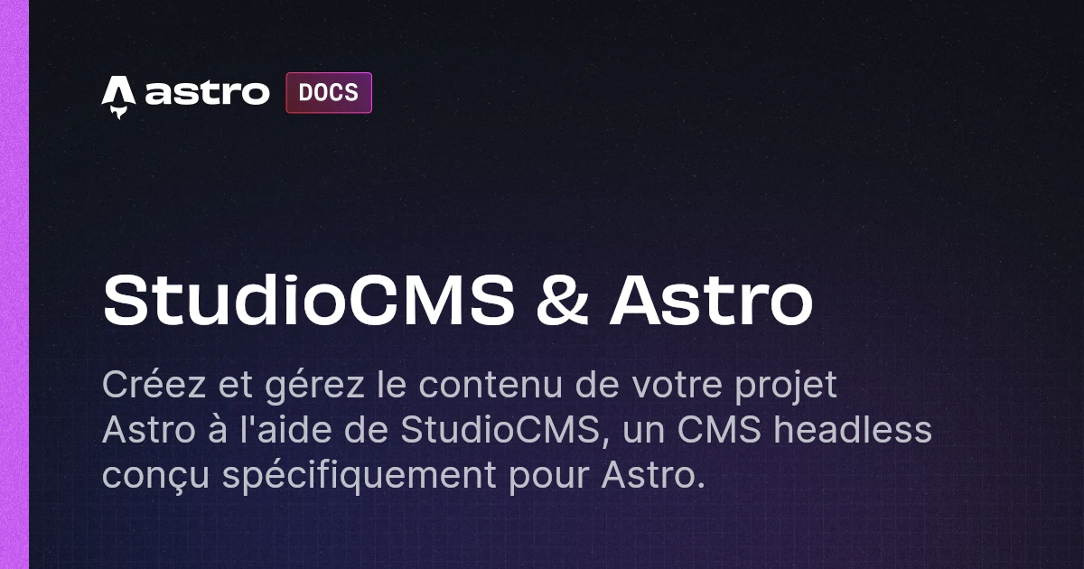 StudioCMS & Astro | Docs
