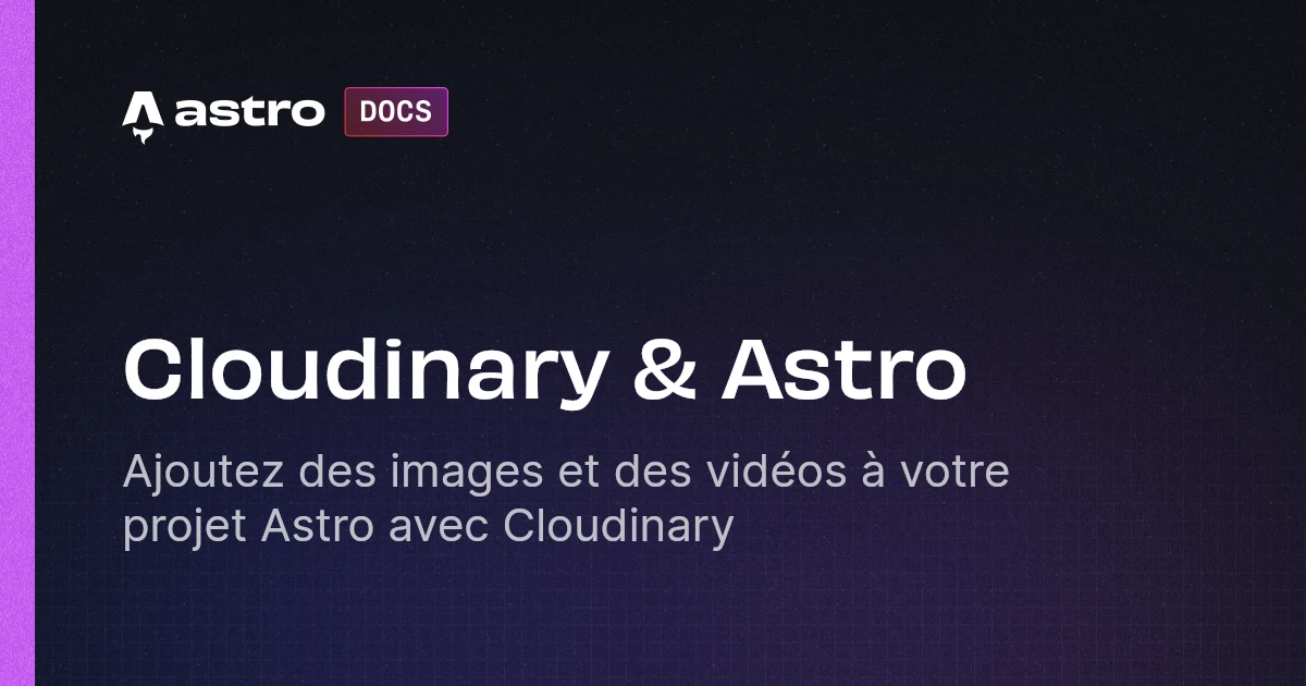 Cloudinary & Astro | Docs