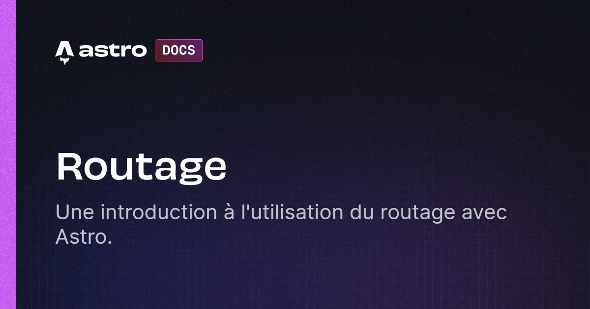 Routage | Docs