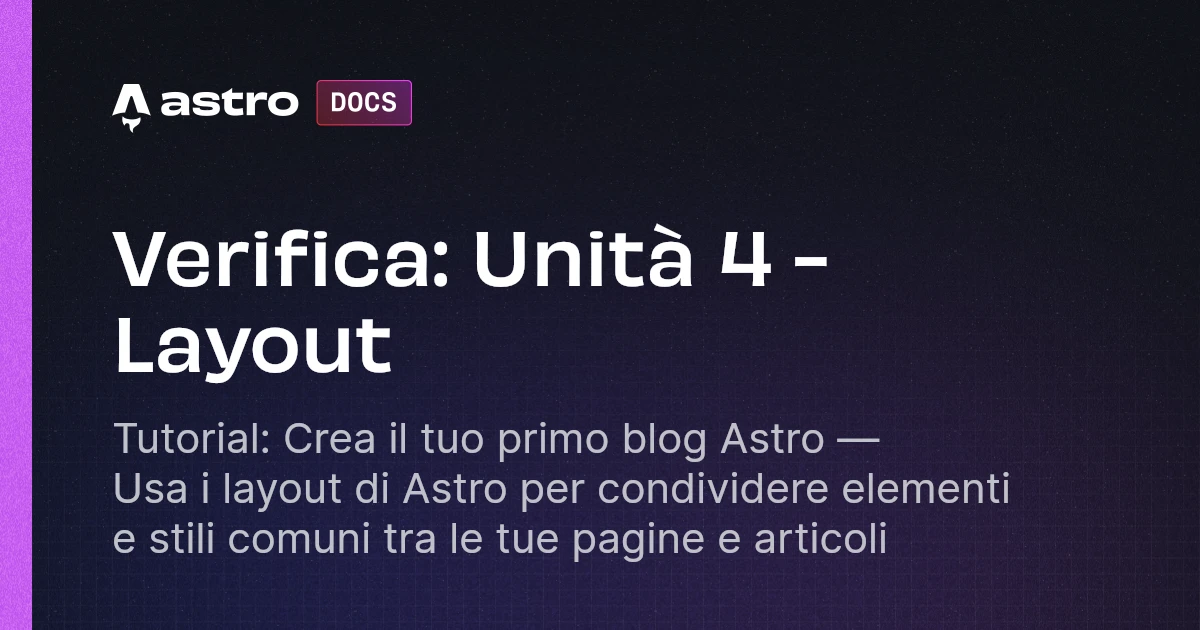 Verifica: Unità 4 - Layout | Docs
