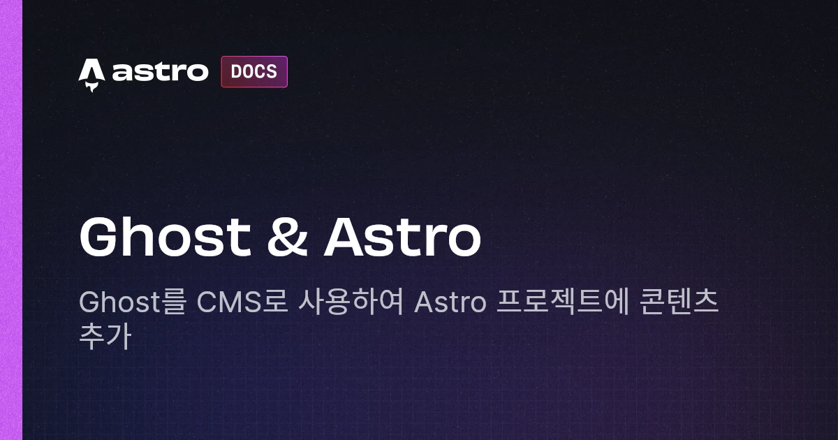Ghost & Astro | Docs