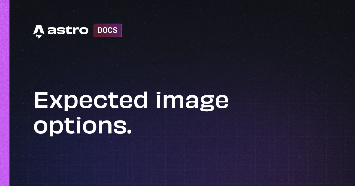 Expected image options. | Docs