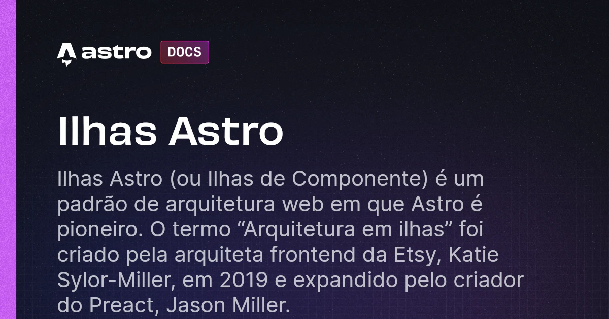 Ilhas Astro | Docs