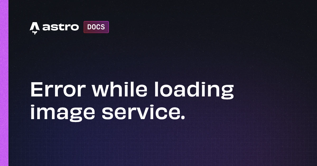 Error while loading image service. | Docs